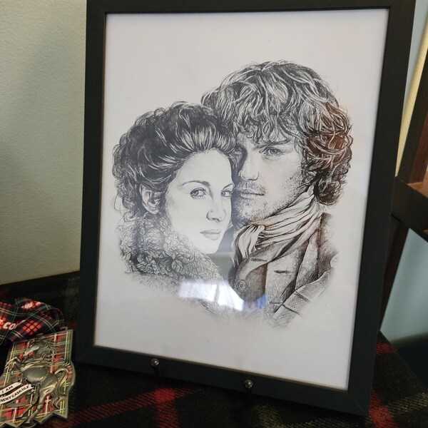Outlander - Jamie and Claire Drawing [8.5x11" PRINT] - Etsy