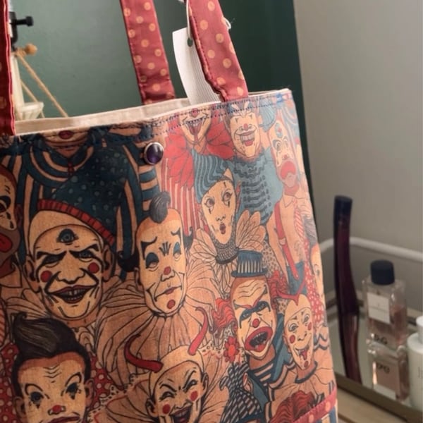 Creepy Circus Clowns Shoulder Bag Purse Scary Monsters Handbag Tote ...