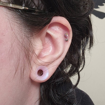 Pairs Green Stone Ear Gauges/double Flared Ear Plug/gauge & Plug ...