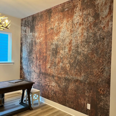 Rusty Metal Wallpaper, Rust Wall Mural, Metal Industrial Peel and Stick ...