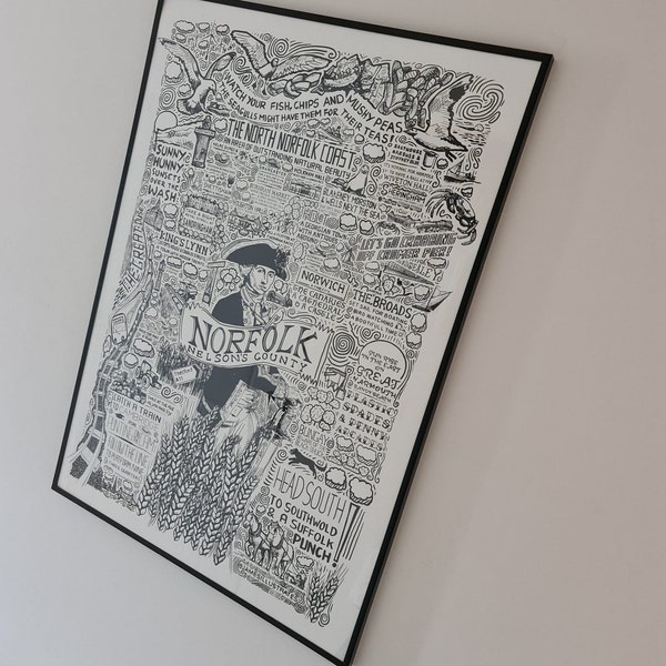 Cornwall Print A3 - Kernow Illustrated Map - Unframed or Framed ...