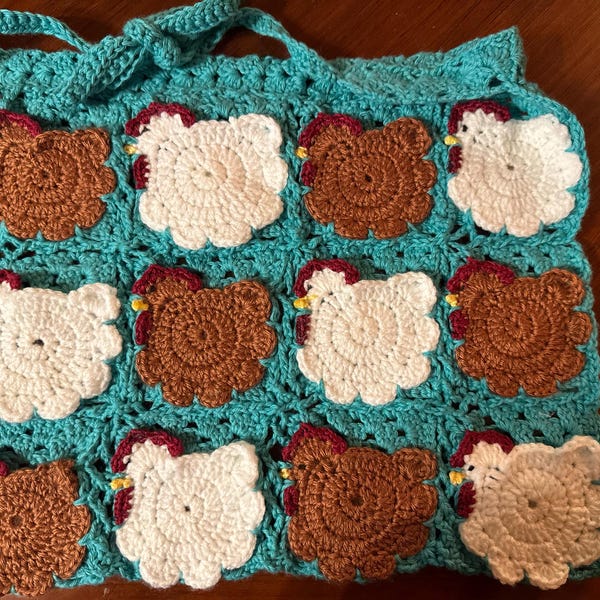 Nesting Hens Egg Gathering Apron, Crochet Pattern, No Sew, Egg Apron ...