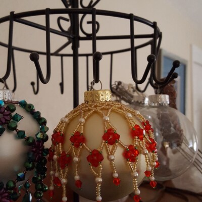 Easy Beaded Ornament Dripping With Swarovski Bicones or Czech Fire ...