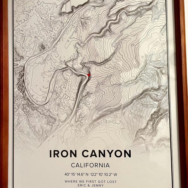 Custom Topographic Map of Anywhere in the World, Gift for Hiker ...