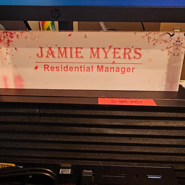 Customized Acrylic Name Plate Block Personalized Office Desk Sign ...
