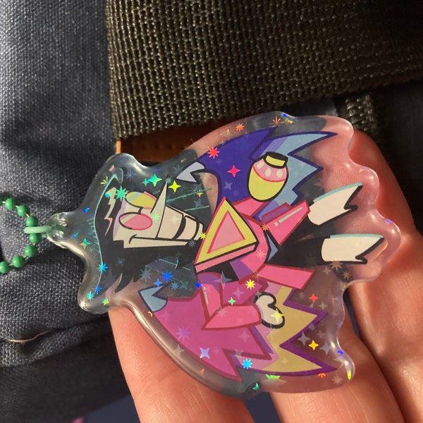 Spamton NEO Deltarune Holographic Keychain Acrylic and Epoxy Charm 2.5 ...