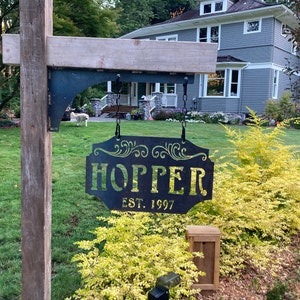 Custom Hanging Address Family Name Sign Hanging Business Sign ...