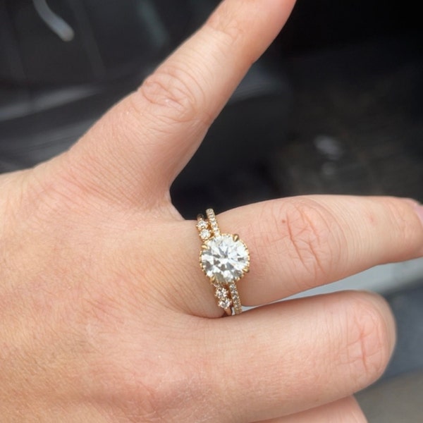 Diamond Large Wedding Band Guard Ring, Unique Wedding Band, Diamond ...