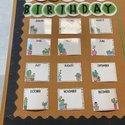 Cactus Plant Themed Birthday Sign Classroom Decor Classroom Birthday ...