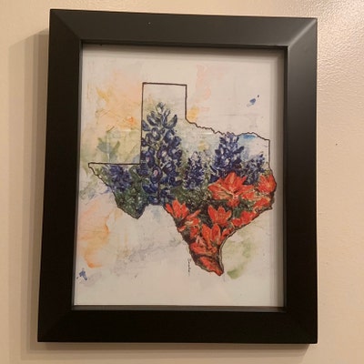 Texas Wildflowers Art PRINT of an Original Watercolor State - Etsy