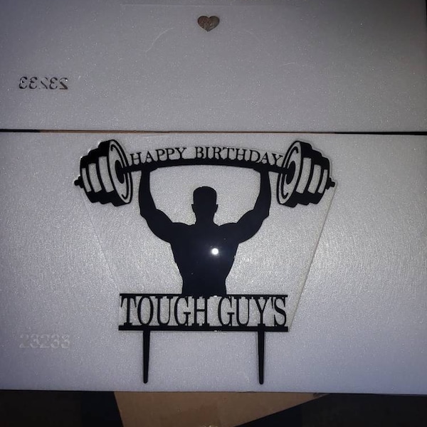 Personalized Bodybuilder Name & Age Cake Topper Strong Man Custom ...