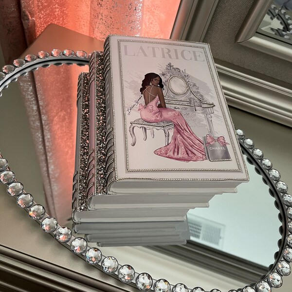 Bling Decor Glam Book Stack- Custom Made Bling Books - Stack of 3 ...