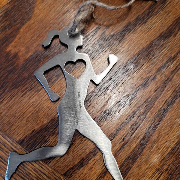 Runner Girl Ornament - Runner Girl Metal Display - Gift for Runner ...