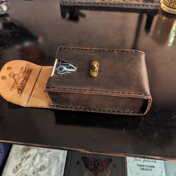 Antique Black Premium Leather Tarot Card Case. Handmade Premium Leather ...