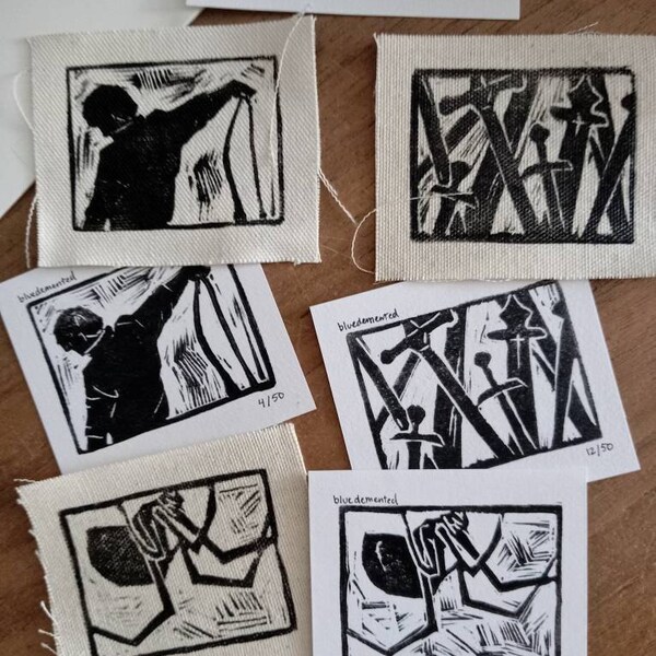 Swords • Linocut Patch - Etsy