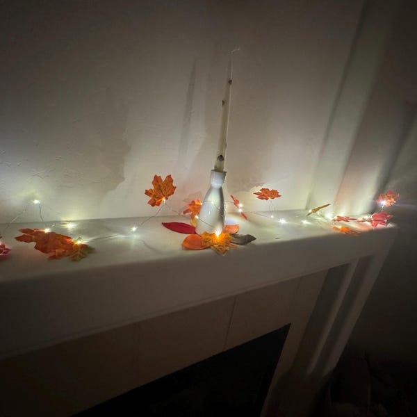 Black Leaf Fairy Lights Gothic Wedding Table Decor Garland Dark ...