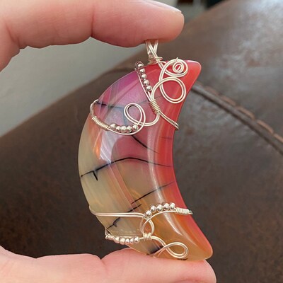 Red or Rusty Colored Agate Stone Pendants/swirl Design/unique/gorgeous ...