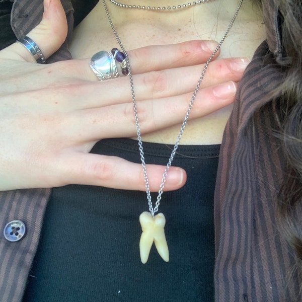 Gothic Teeth Choker, Human Tooth Necklace, Handmade Molars, Oddities ...