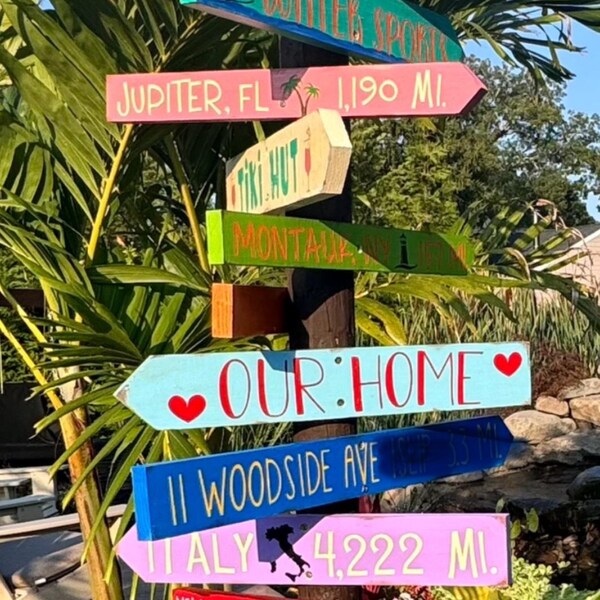 INDIVIDUAL Directional Sign, Thick Direction Sign Post, Custom Travel ...