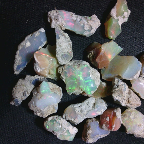 Ethiopian Opals Rough, Untreated Bigger Size Opals Rough AAAA, 15mm to ...