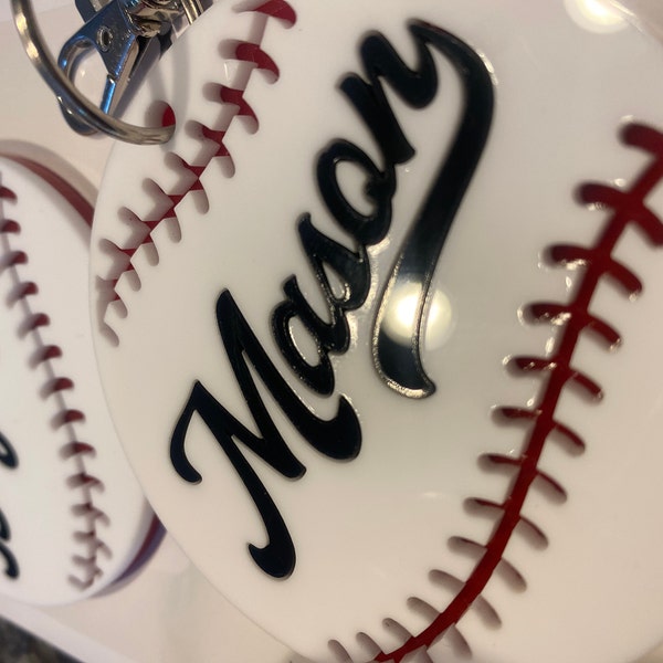 Baseball Bag Tag | Baseball Themed Name Tag | Custom Name Tags for ...