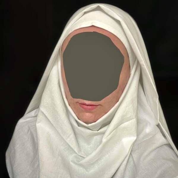 White Medieval Veil and Wimple Set for Reenactment and Costume - Etsy