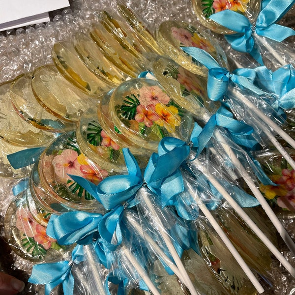 Tropical Flowers Lollipops Favors, Tropical Bridal Shower, Mother's Day ...