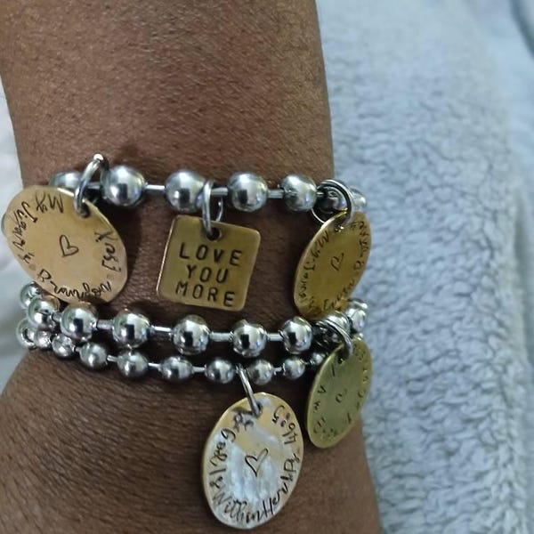 Mom Gift, Chunky Ball Chain Bracelet, Mixed Metal Bracelet Stainless ...