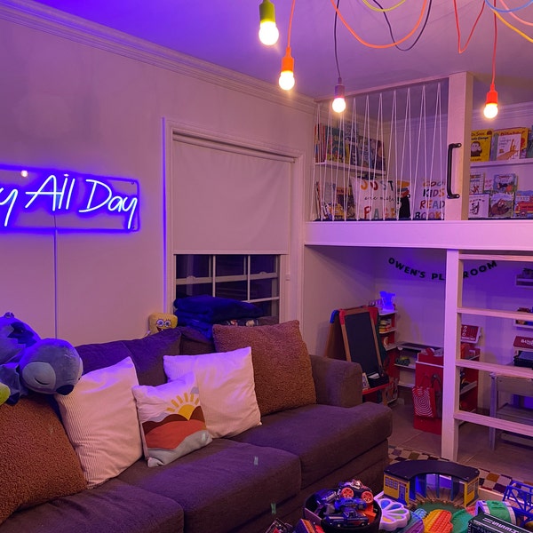 Play All Day Neon Sign Custom LED Neon Light Bar Logo Neon Sign ...
