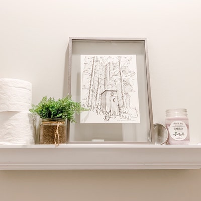 OUTHOUSE Bathroom Art, Toilet, Privy, Indoor Plumbing, Woods, Drawing ...