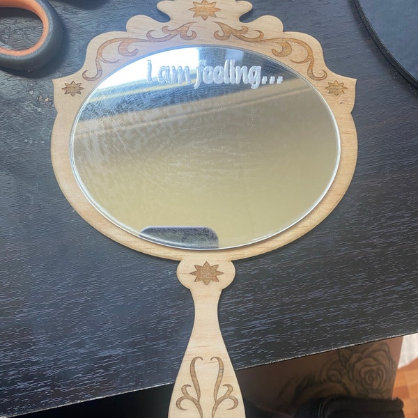 Hand Held Mirror SVG Laser Cut Files: Monogram Clipart (digital ...