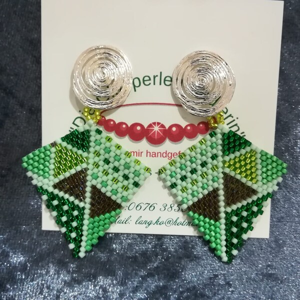 Peyote Stitch, Kite Earring Beading Pattern by Bead With Bugs, Mud ...