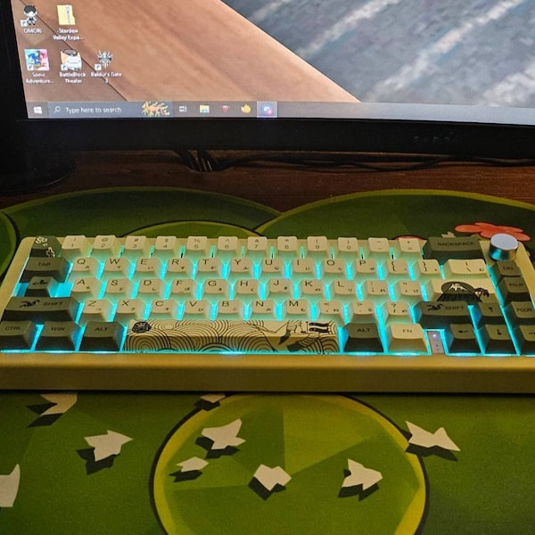 Blue Custom Desk Mat, Office Leather Desk Mat, Waterproof Large Mouse ...