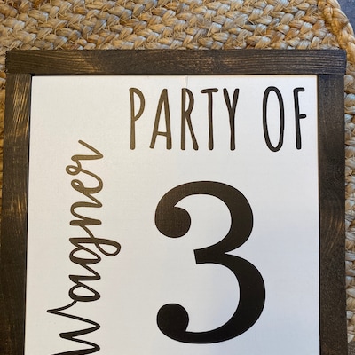 Custom Party of Sign, Party of 4, Party of 6, Party of 5, Personalized ...