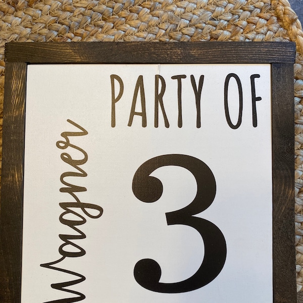 Custom Party of Sign, Party of 4, Party of 6, Party of 5, Personalized ...