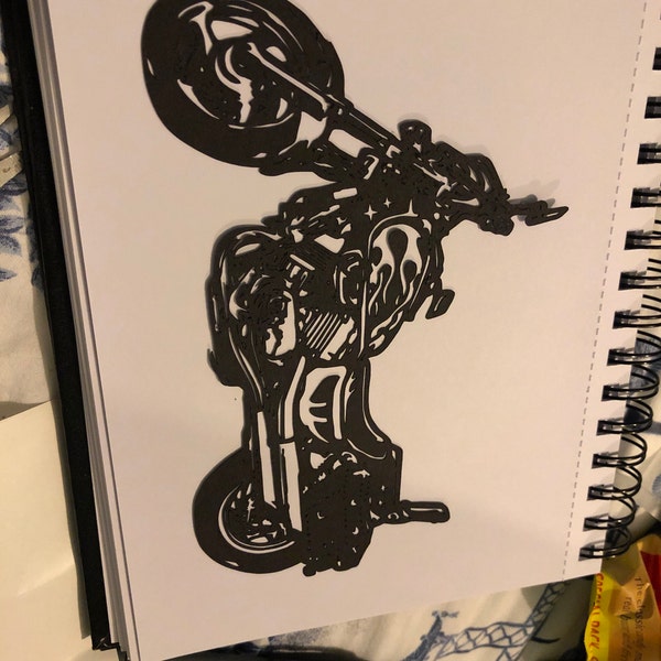 Motorbike Papercutting Template, Vinyl Template, Personal Use Template ...