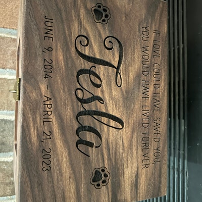 Personalized Pet Memory Box / Urn With Name and Quote or Poem - Etsy