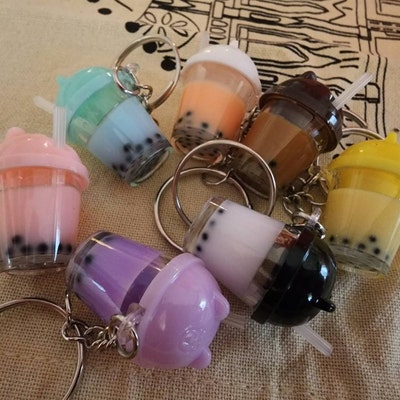 Assorted Kawaii Liquid Drink Keychains - Etsy