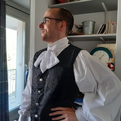 Darcy Cravat Shirt Goth Dandy Victorian Vampire Steampunk Byron Wedding ...