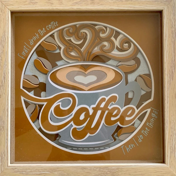 Coffee Shadow Box Svg, Shadow Box Svg, Coffee Svg, Cricut Svg, Card ...