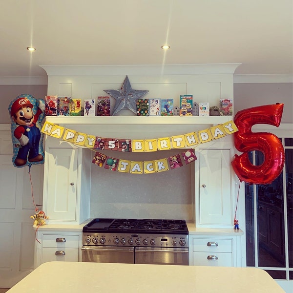 Super Mario Digital Bunting Banner Birthday Download Printable at Home ...