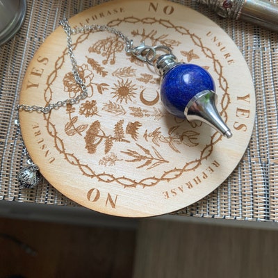 Pendulum Board Kit Herbal Wooden Scrying Board Plants Medicine ...