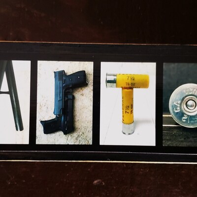 Gun Letter Art, Custom Gun Last Name Sign, Custom Gun Art Artwork, Gun ...