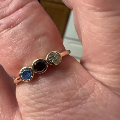 14K Gold Mothers Ring 2,3, 4 Stone, Birthstone Rings, Personalized ...