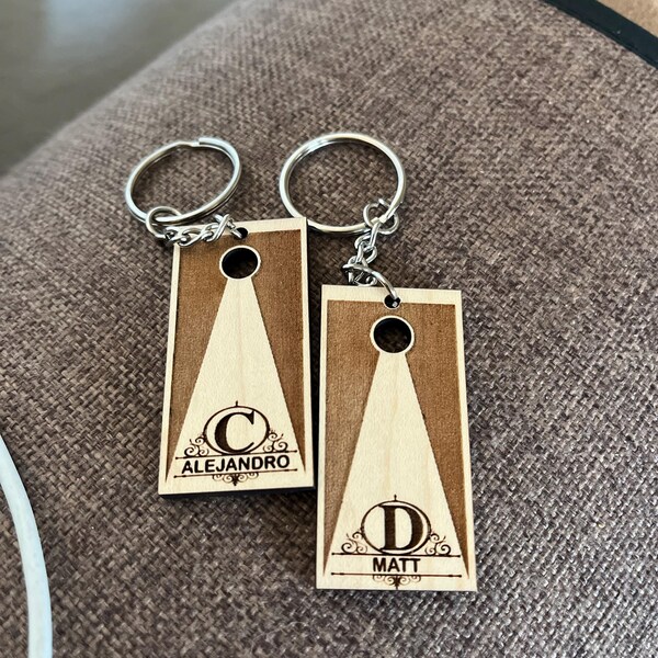 Set of 2 Personalized Cornhole Keychain Design 2 | Bag Tag, Laser ...