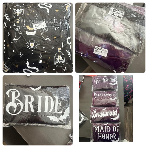 Bridal Bats Robe, Bridesmaid Robes, Gothic Bridal Party,gothic Bride ...