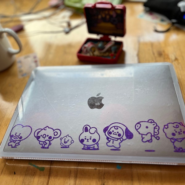 BT21 Decal Set - BTS Bangtan Holographic or Purple Glitter Vinyl Decal ...