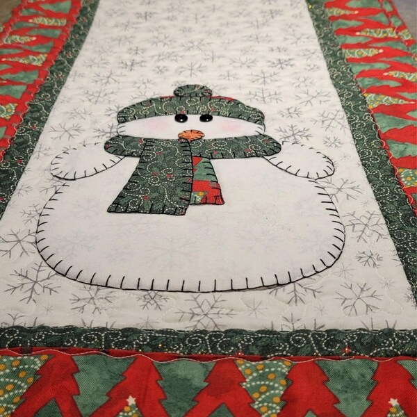 Snowman Applique Table Runner Pattern Digital Download PDF - Etsy
