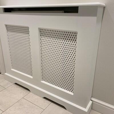 Bespoke Regency Grill Radiator Cover With Double Shelve Custom Made UK ...