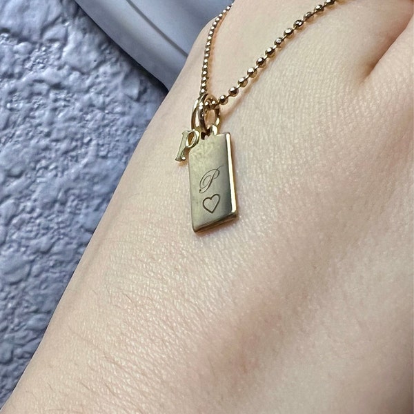 Personalized Mini Tag Charm • 14K Gold Filled Tag or 925 Sterling ...